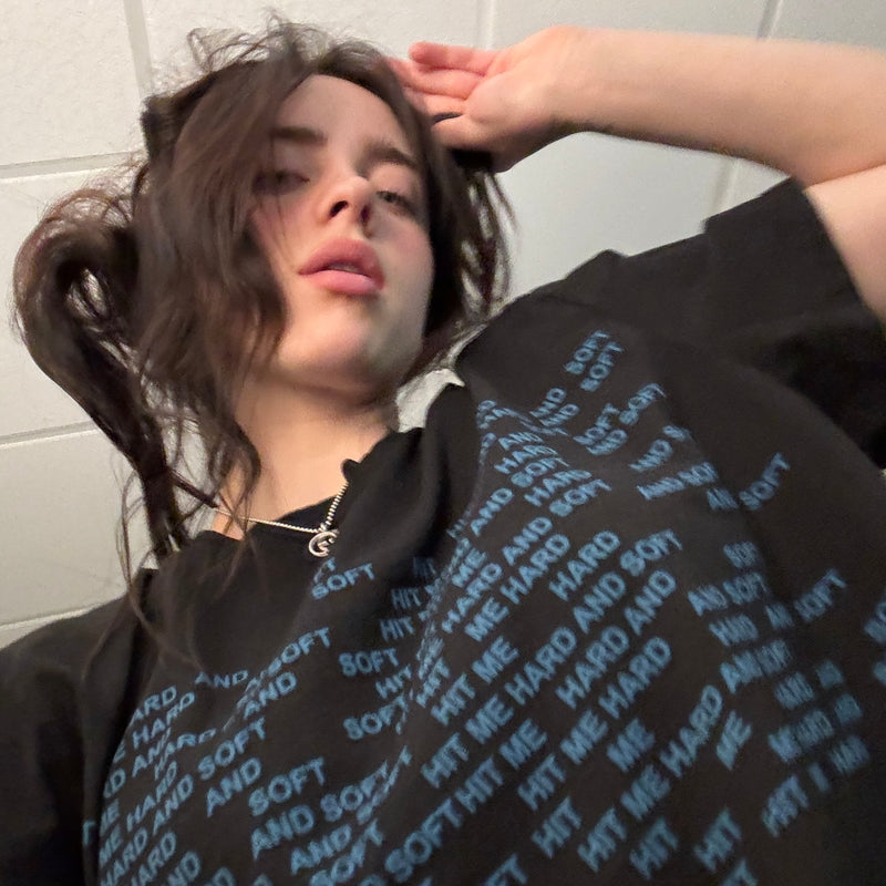 Hit Me Hard And Soft Repeat Black Tee Billie Eilish Store