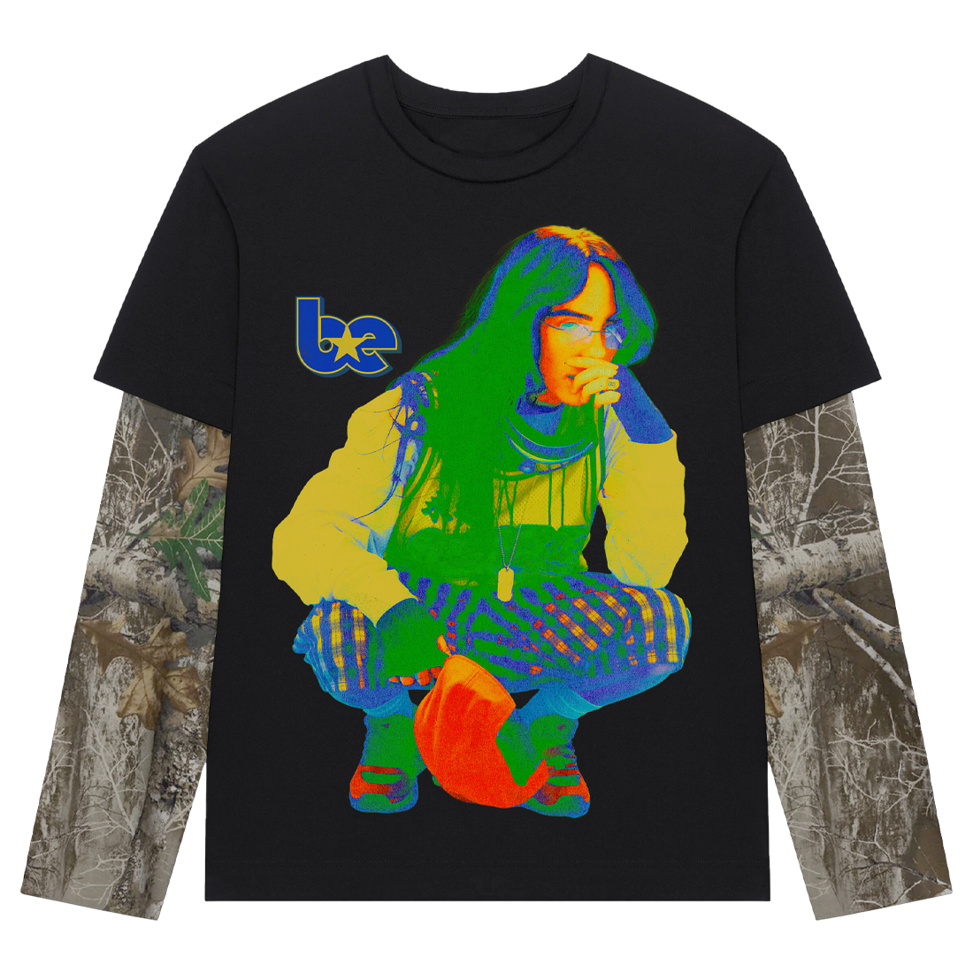 Hit Me Hard And Soft Tour Camo Layered Long Sleeve Tee Billie Eilish